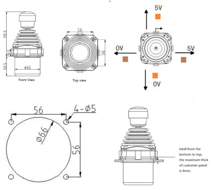 Industrial 1001129555 Jlg Joystick Controller For Aerial Platform